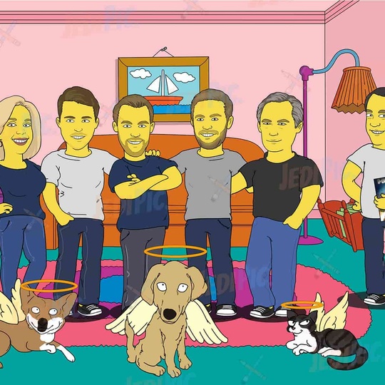 Custom Simpsons Group Illustration - Perfect Gift for TV Show Lovers ...