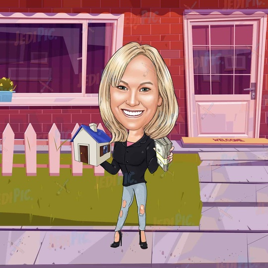 Realtor Caricature Holding House - Perfect Gift for Property Agents ...