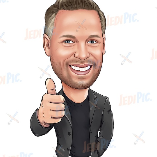 Custom Drawn CEO Cartoon - Celebrate Your Leadership | JediPic