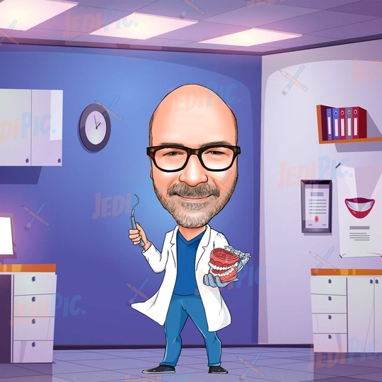 Dentist Drawing with Office Background - A Smile Specialist's Special ...