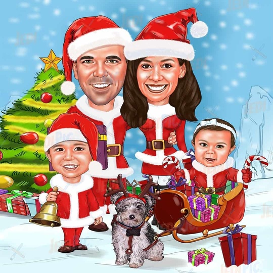 Family Portrait - Vibrant Color Style Artwork | JediPic