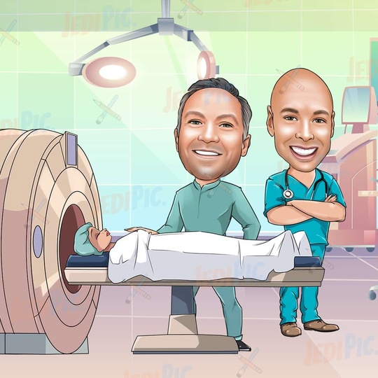 Radiologist Cartoon Caricature from Photo - Gift for Radiologist ...