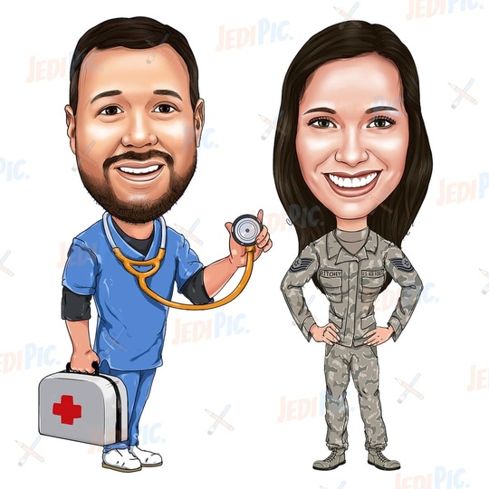 Custom Full Body Profession Caricature - Personalized Digital Drawing ...