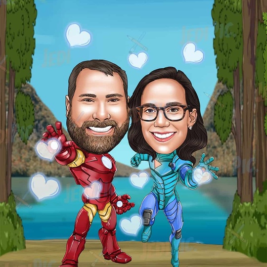 Custom Valentine's Day Couple Cartoon - Celebrate Your Love | JediPic
